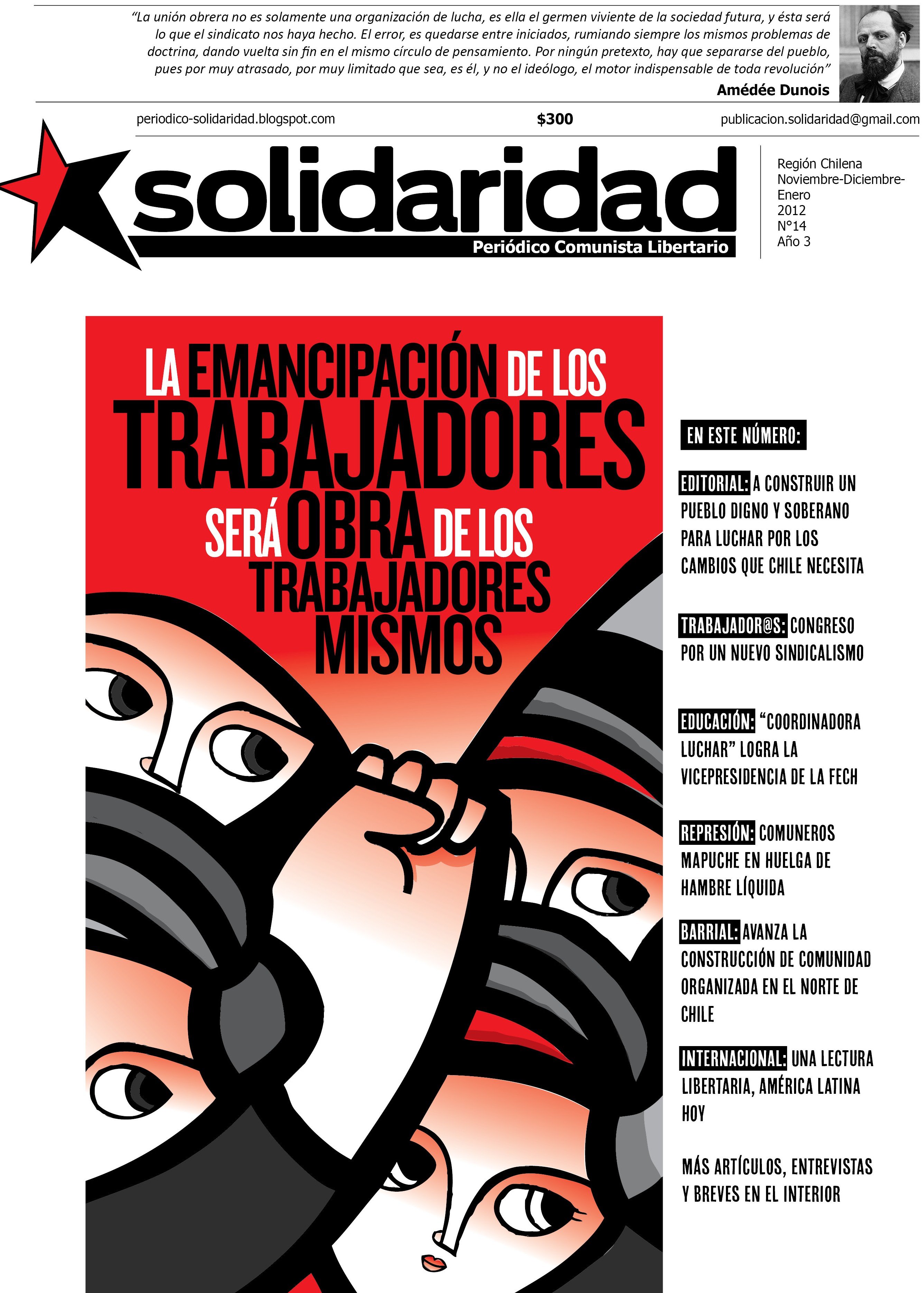 Ya está disponible la edición N° 14 del periódico libertario "Solidaridad"