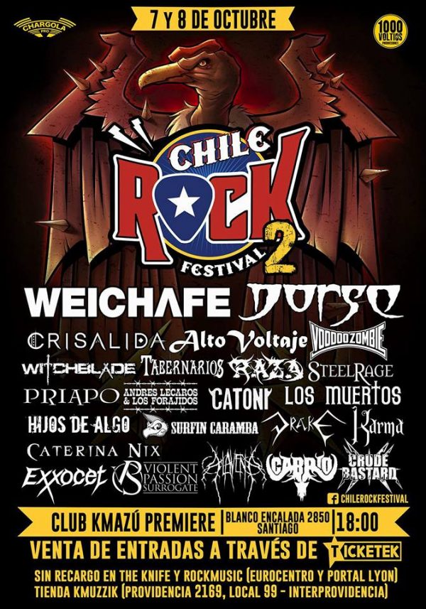 ¡Imperdible! Festival Chile Rock este 7 y 8 de octubre en Santiago