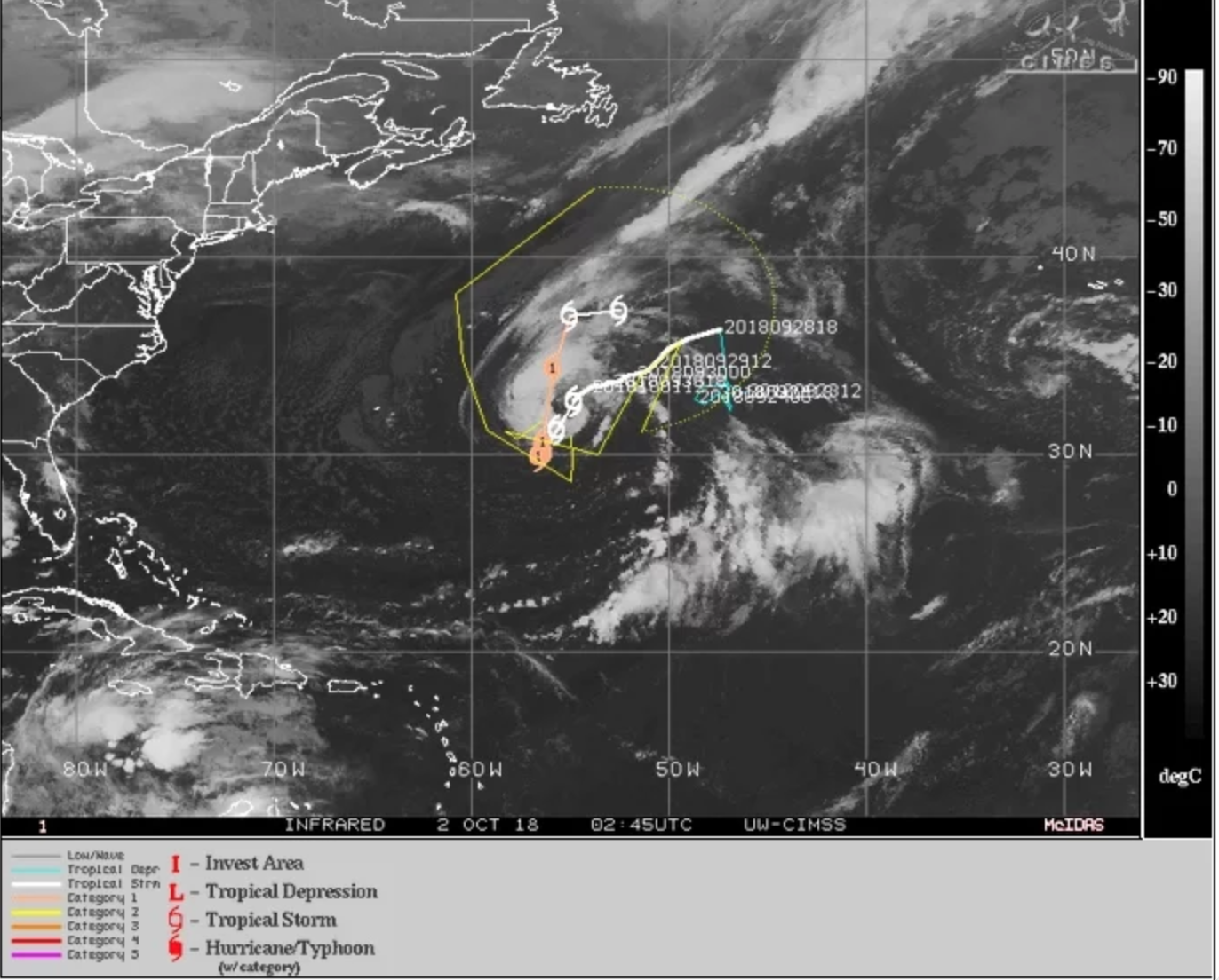 Confirmado: tormenta tropical "Leslie" se convierte en huracán