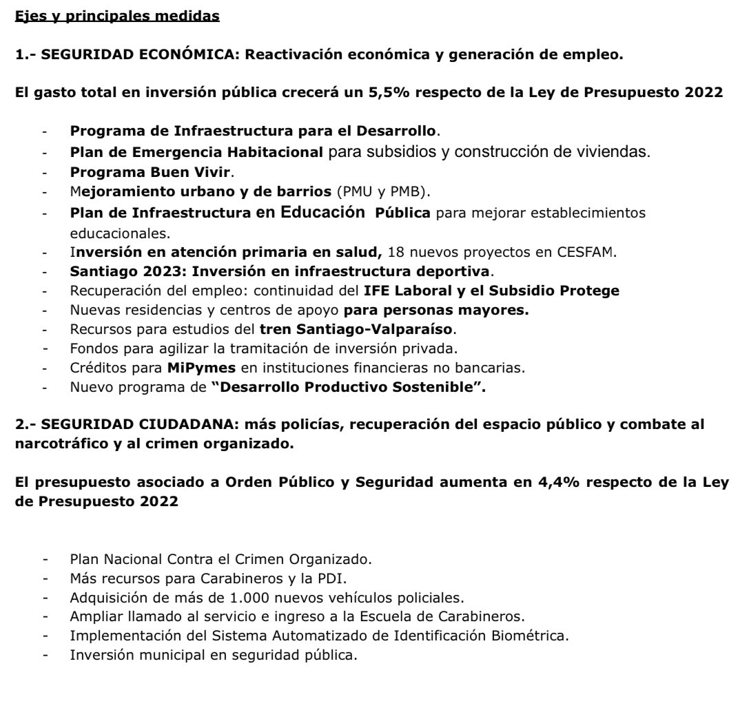 Presupuesto 2023: Boric anuncia incremento de 4,2 por ciento en el gasto público con énfasis en ...