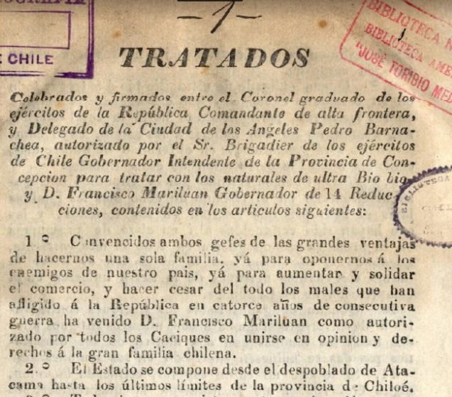 Pueblo Nación Mapuche conmemora el Tratado de Tapihue con el Estado ...