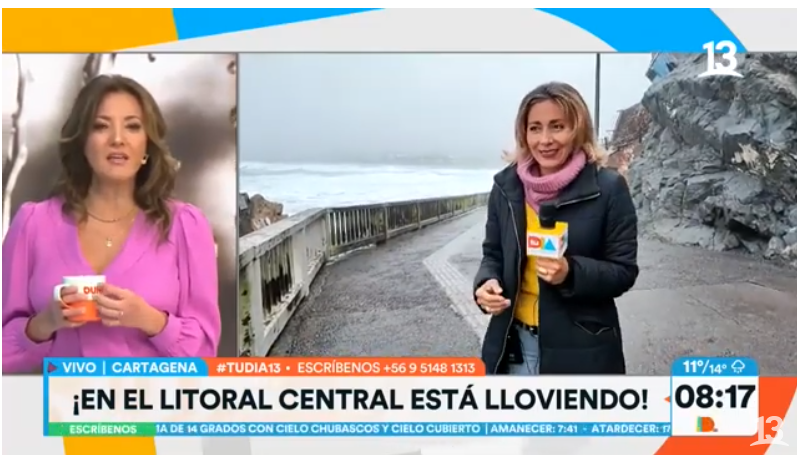 Reportera de Tu Día fue mojada por una ola en pleno despacho y se ...