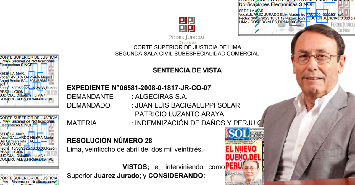 Demanda en Perú contra Juan Luis Bacigaluppi, tras persecución judicial ...
